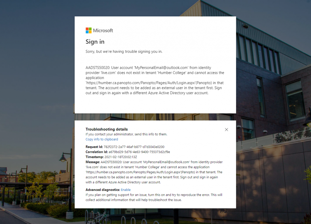 Humber’s new login experience: FAQs – Humber Panopto